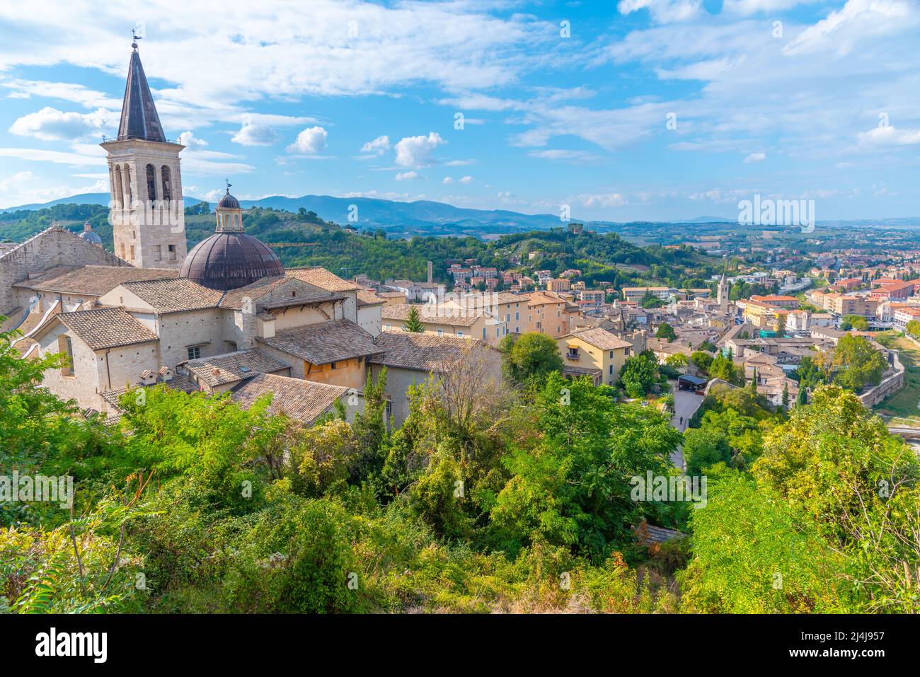 Aerial view of Italian town Spoleto Stock Photo - Alamy