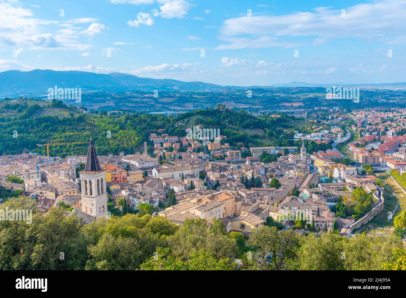 Aerial view of Italian town Spoleto Stock Photo - Alamy