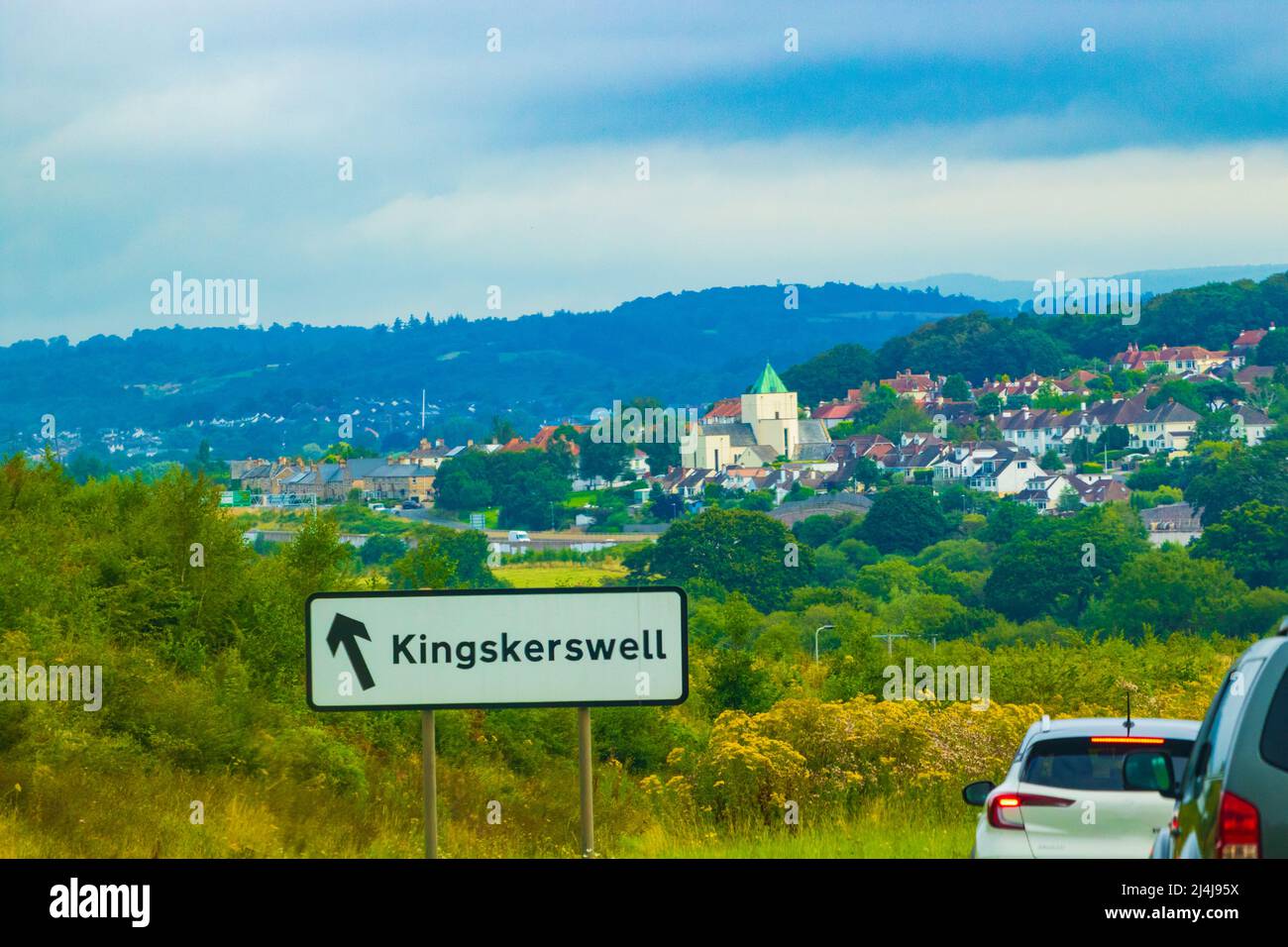 View from A380 road to Kingskerswell .Kingskerswell is a village and ...