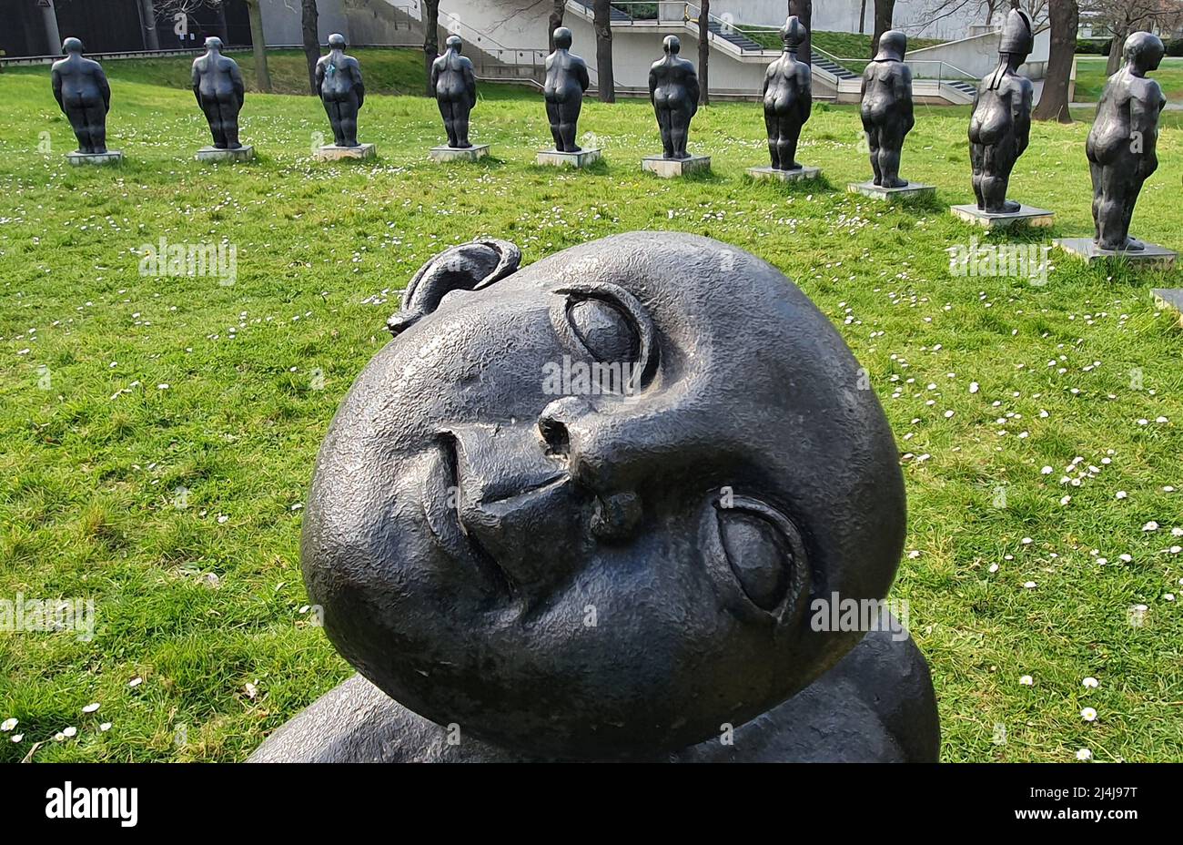 Sculptures in Rheinaue Park, Bonn Stock Photo - Alamy