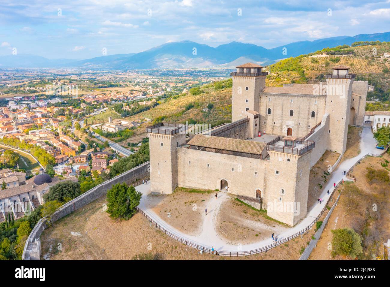 Aerial view of Rocca Albornoziana castle in Spoleto, Italy Stock Photo - Alamy