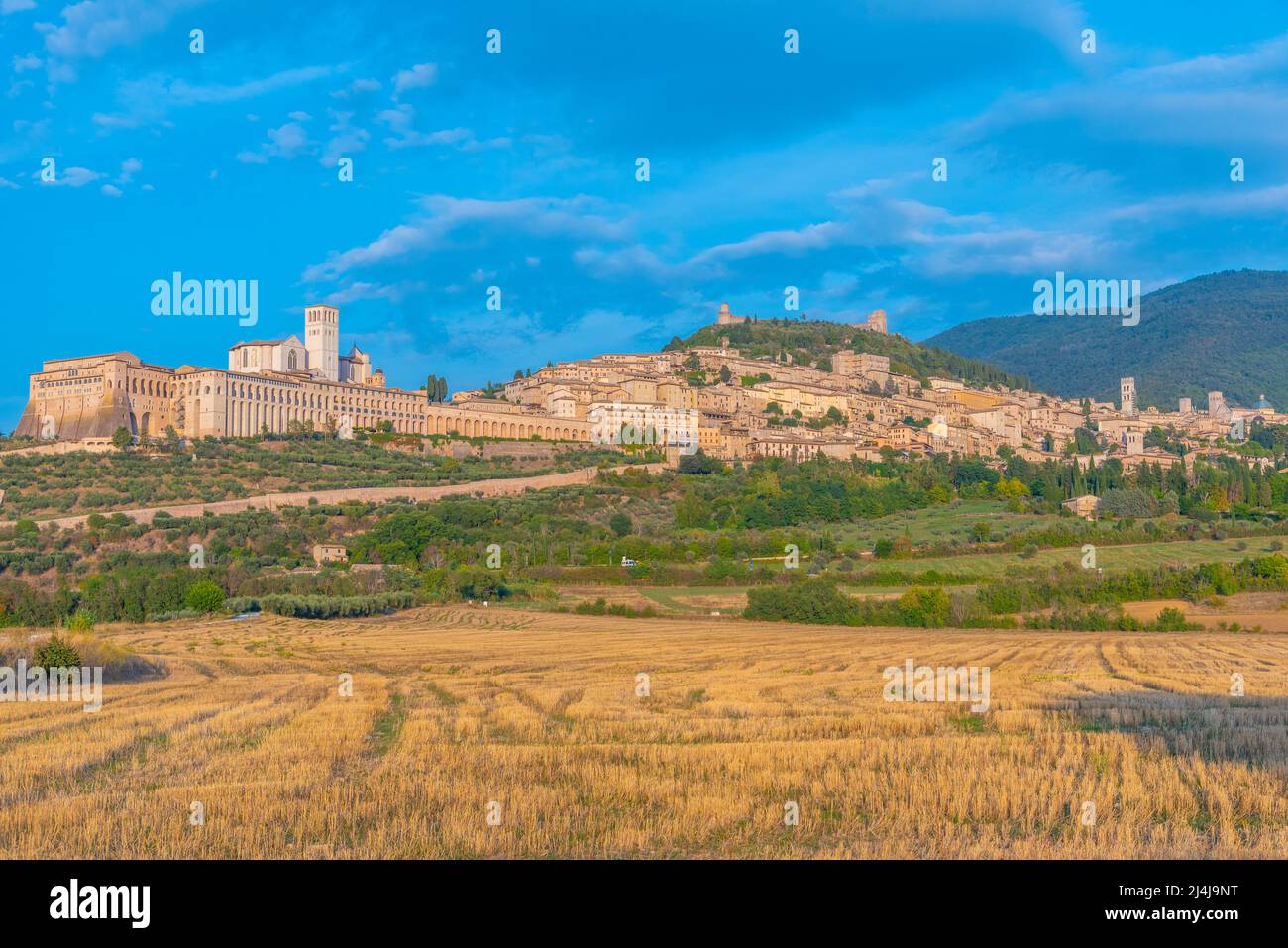 Panorama of Italian town Assisi Stock Photo - Alamy