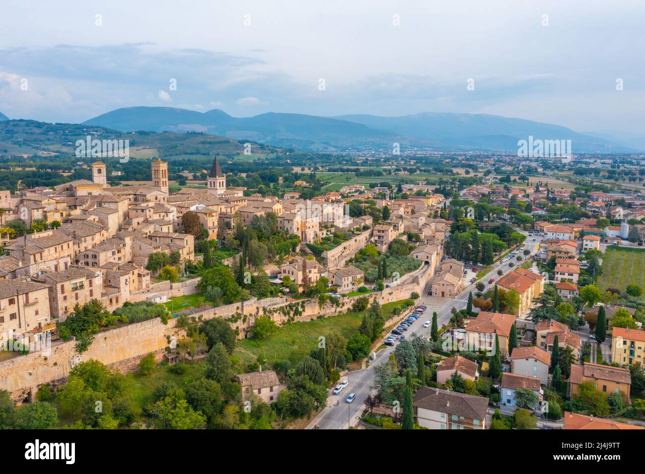 Aerial view of Italian town Spello Stock Photo - Alamy
