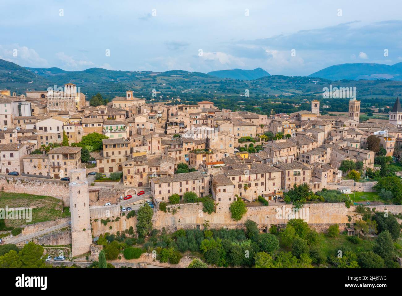 Aerial view of Italian town Spello Stock Photo - Alamy