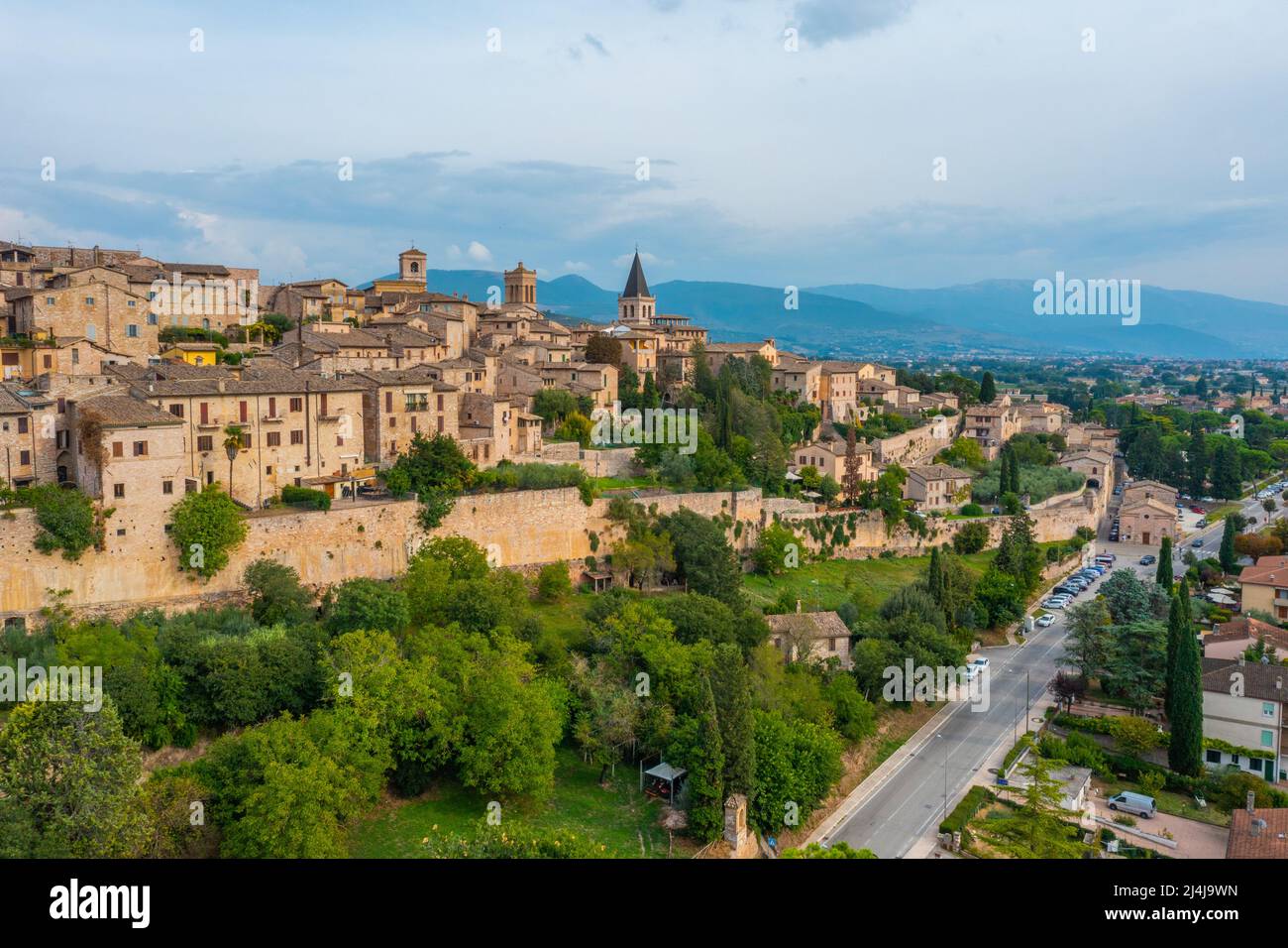 Aerial view of Italian town Spello Stock Photo - Alamy