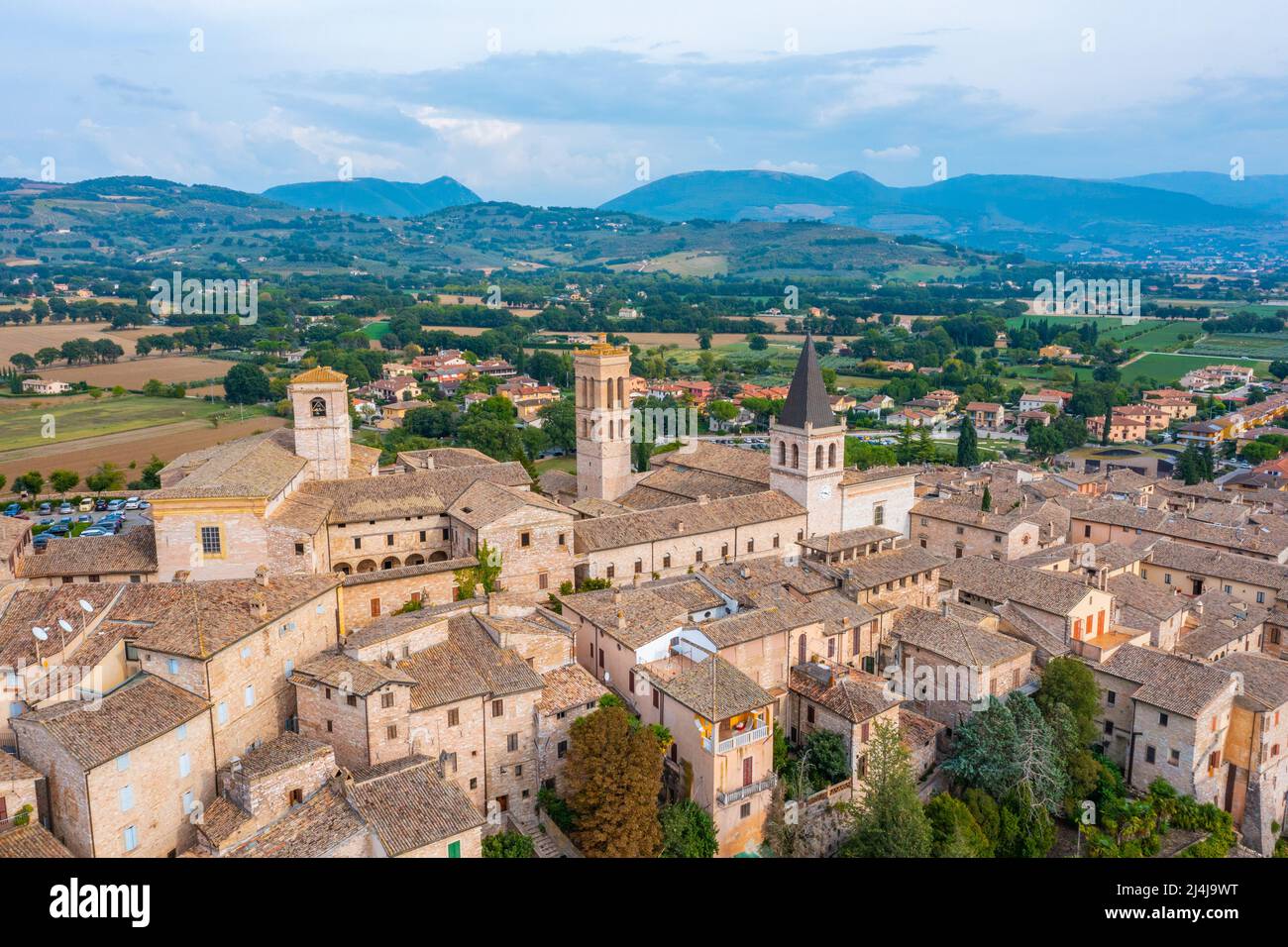 Aerial view of Italian town Spello Stock Photo - Alamy