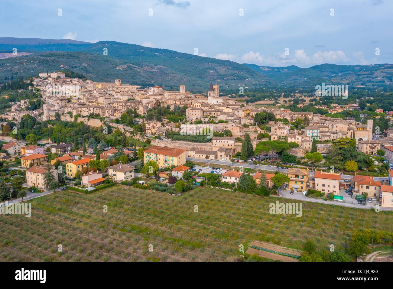 Aerial view of Italian town Spello Stock Photo - Alamy