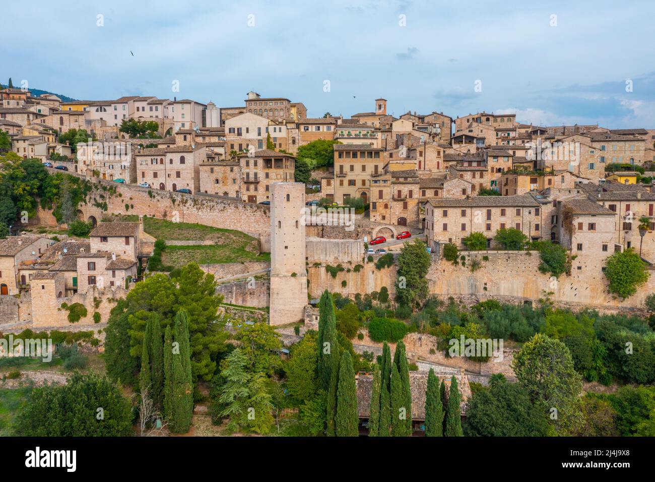 Aerial view of Italian town Spello Stock Photo - Alamy