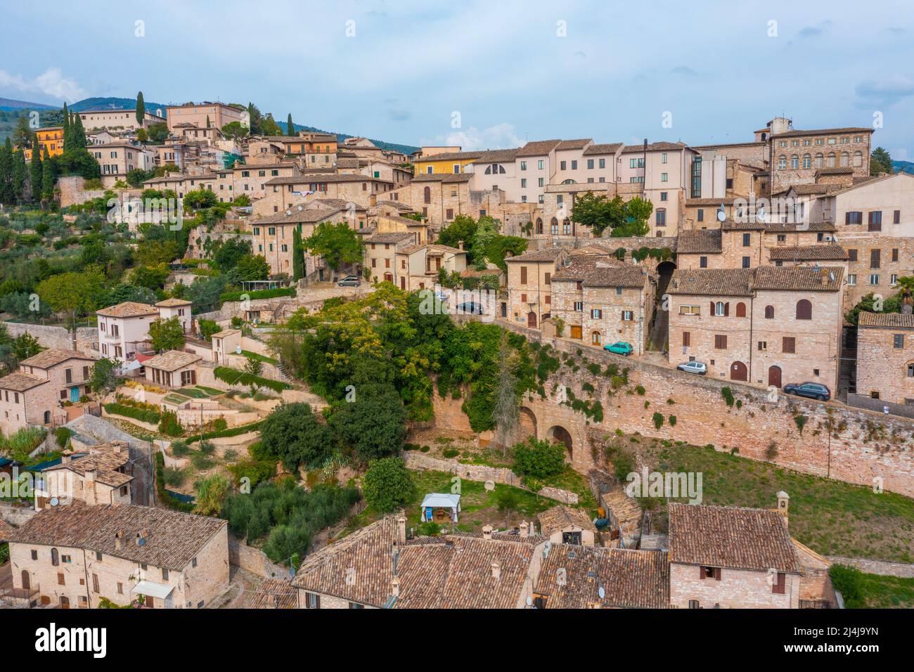 Aerial view of Italian town Spello Stock Photo - Alamy