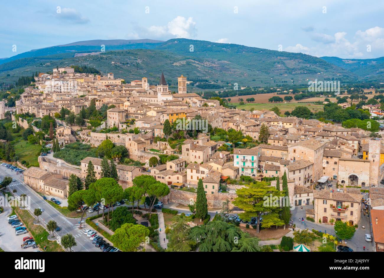 Aerial view of Italian town Spello Stock Photo - Alamy