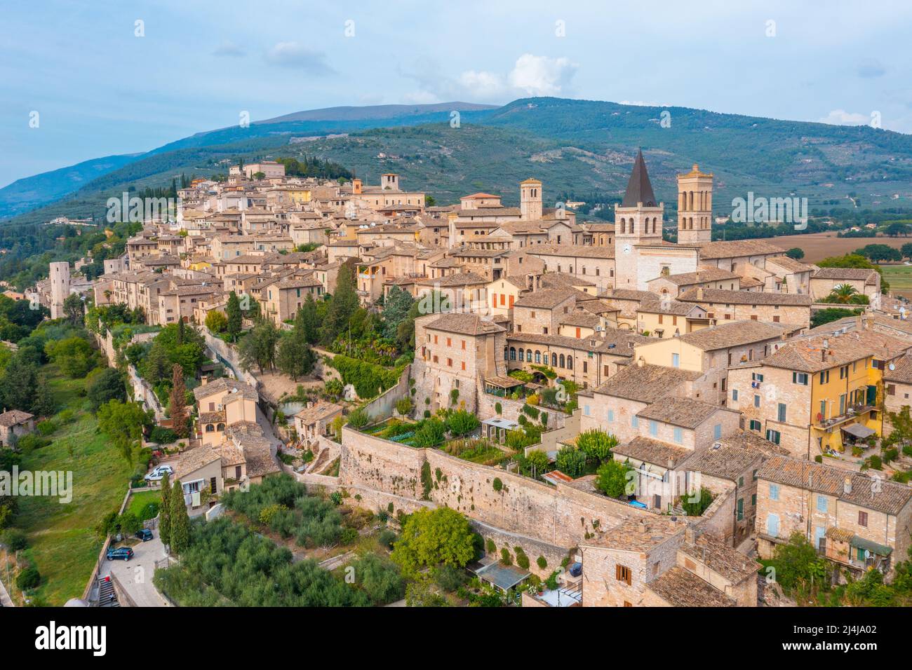Aerial view of Italian town Spello Stock Photo - Alamy