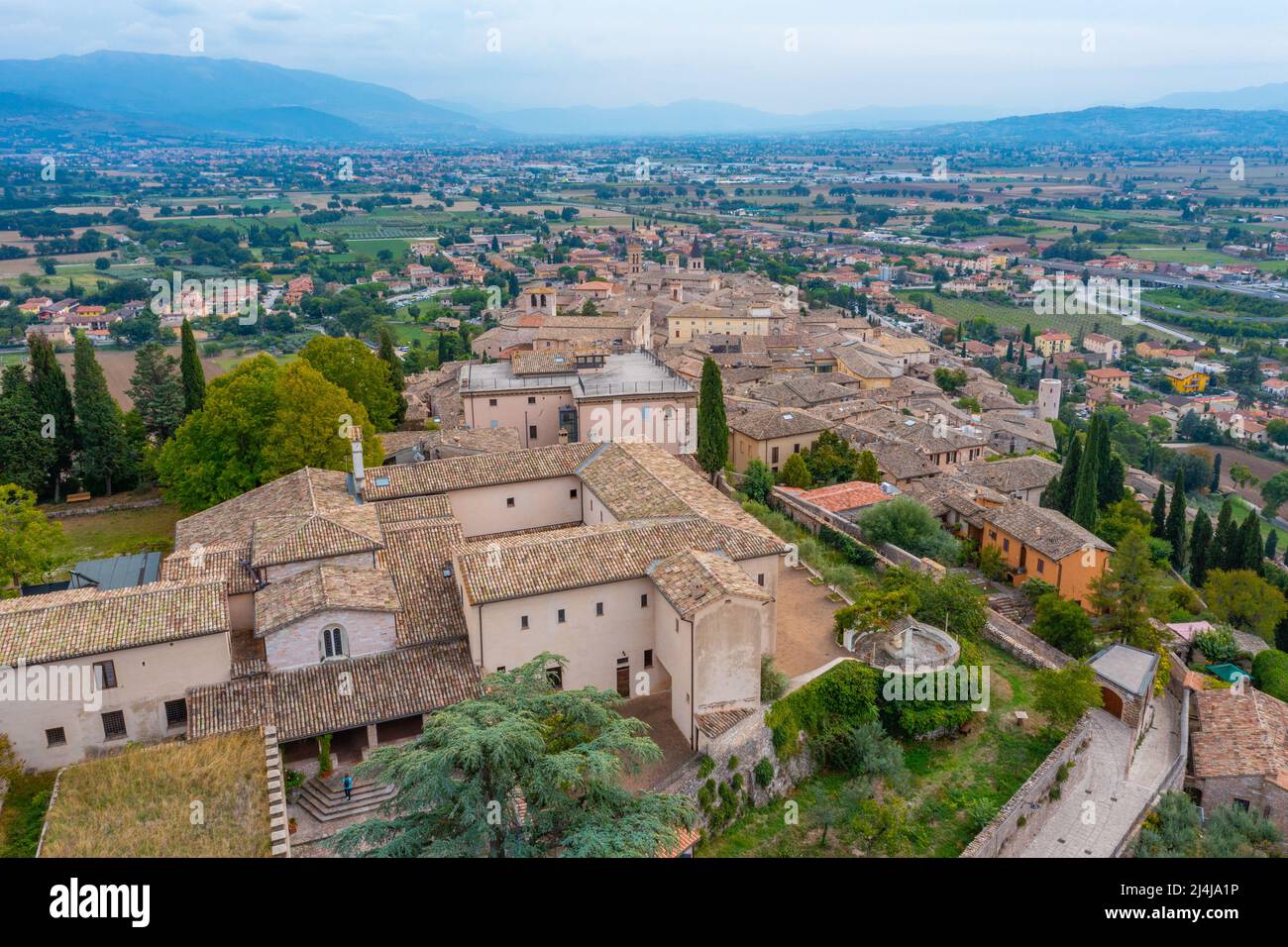 Aerial view of Italian town Spello Stock Photo - Alamy