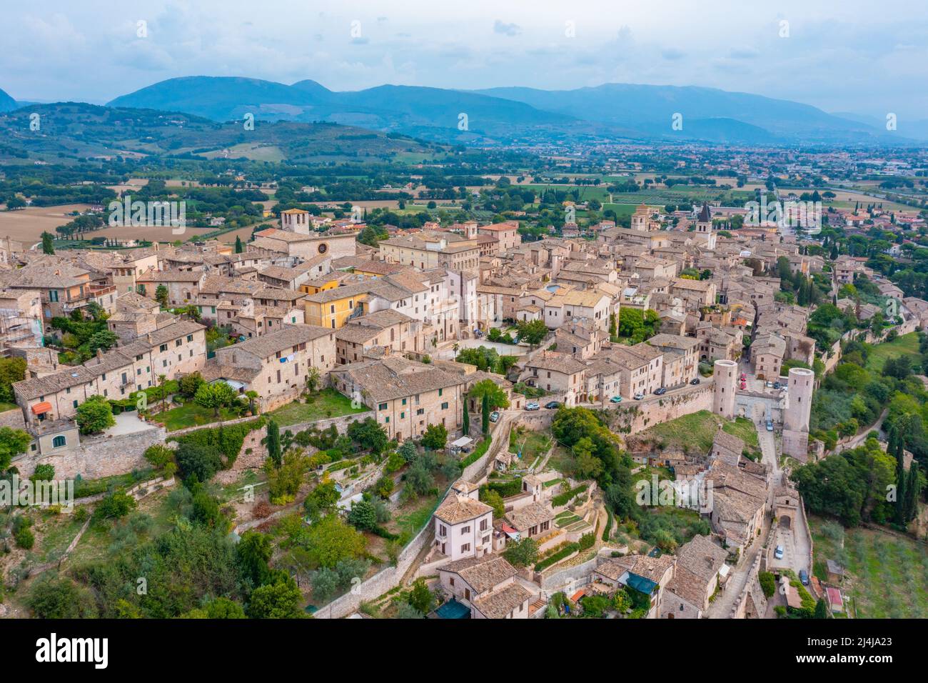 Aerial view of Italian town Spello Stock Photo - Alamy