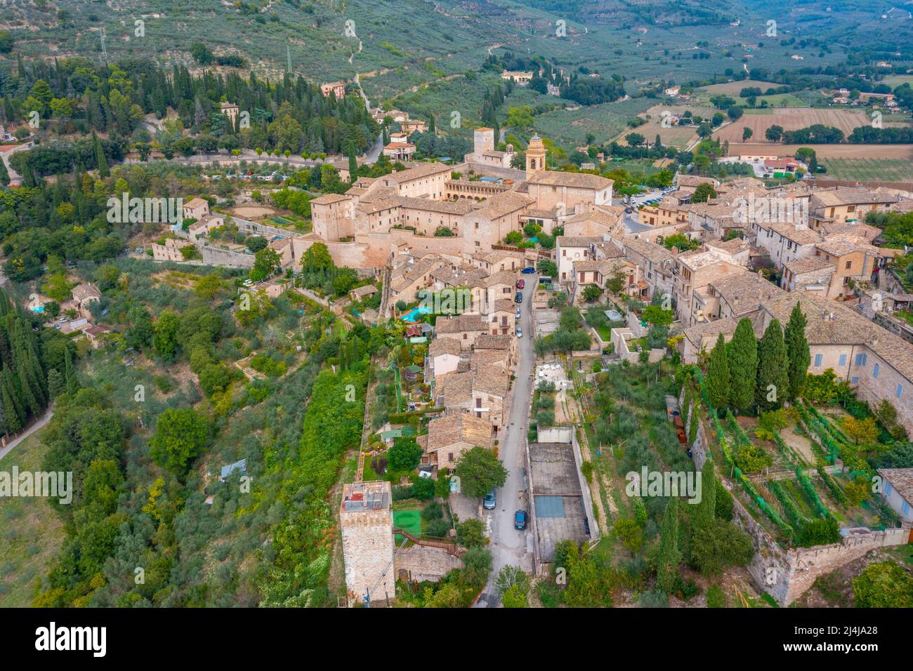 Aerial view of Italian town Spello Stock Photo - Alamy