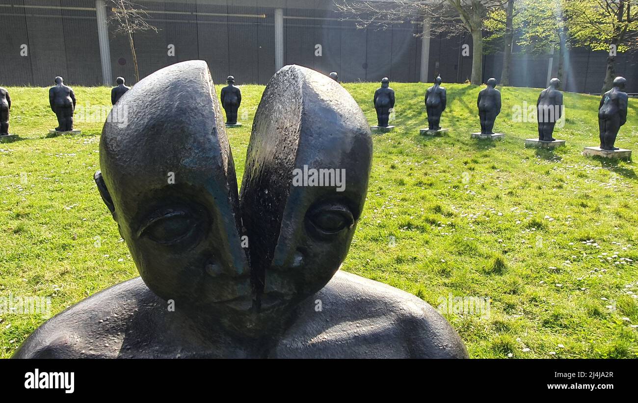 Sculptures in Rheinaue Park, Bonn Stock Photo - Alamy