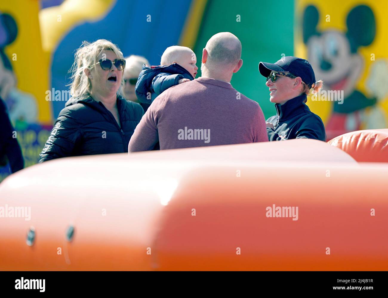 Zara Tindall (right) with her husband Mike Tindall, and son Lucas ...