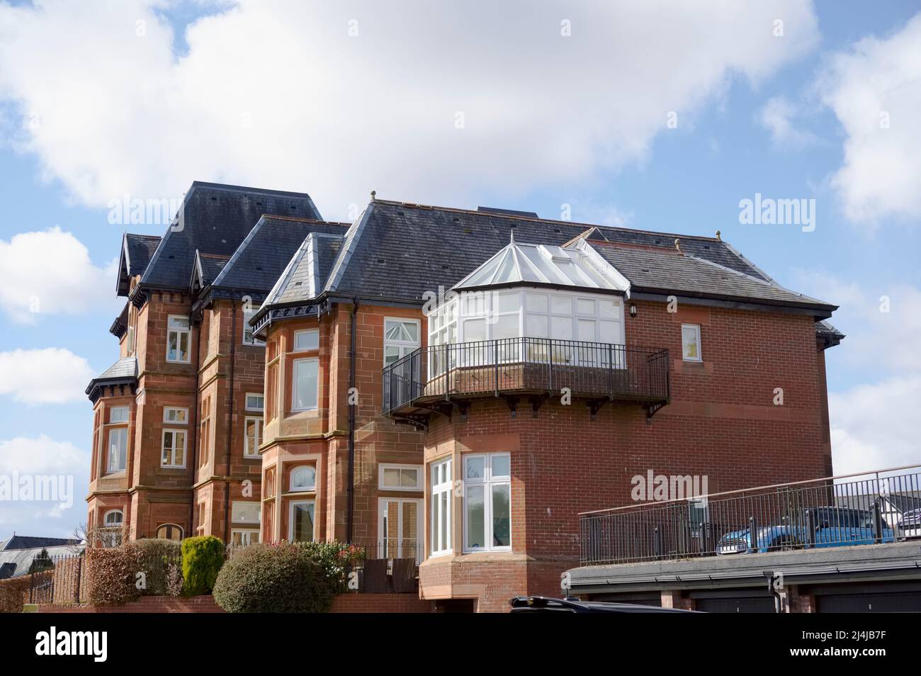Luxury mansion red sandstone house in rural countryside Stock Photo - Alamy