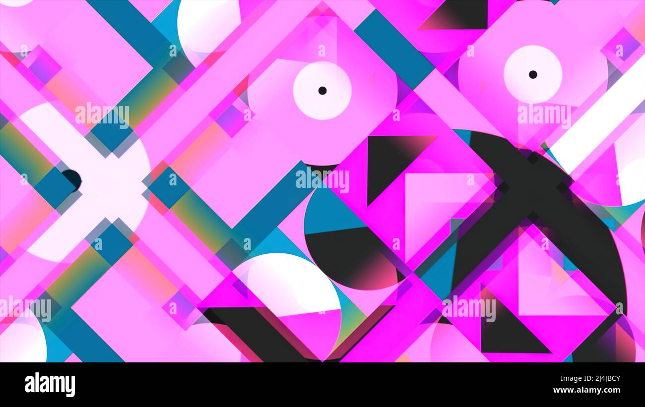 Colorful abstract art background with moving geometry shapes. Motion ...