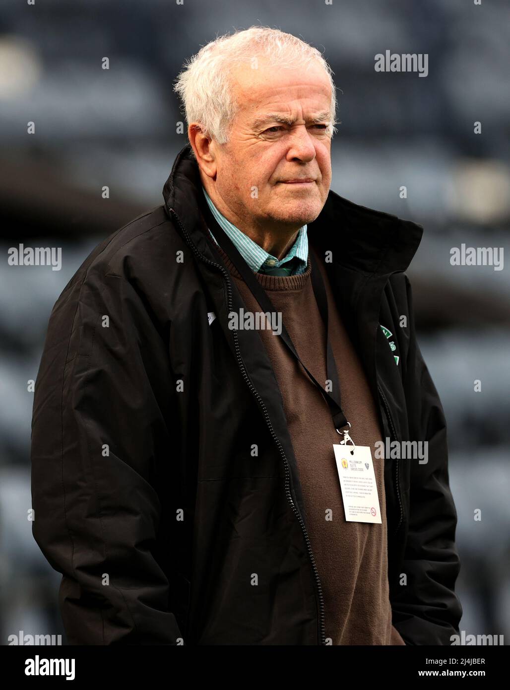 Former Hibernian player Pat Stanton prior to the Scottish Cup semi ...