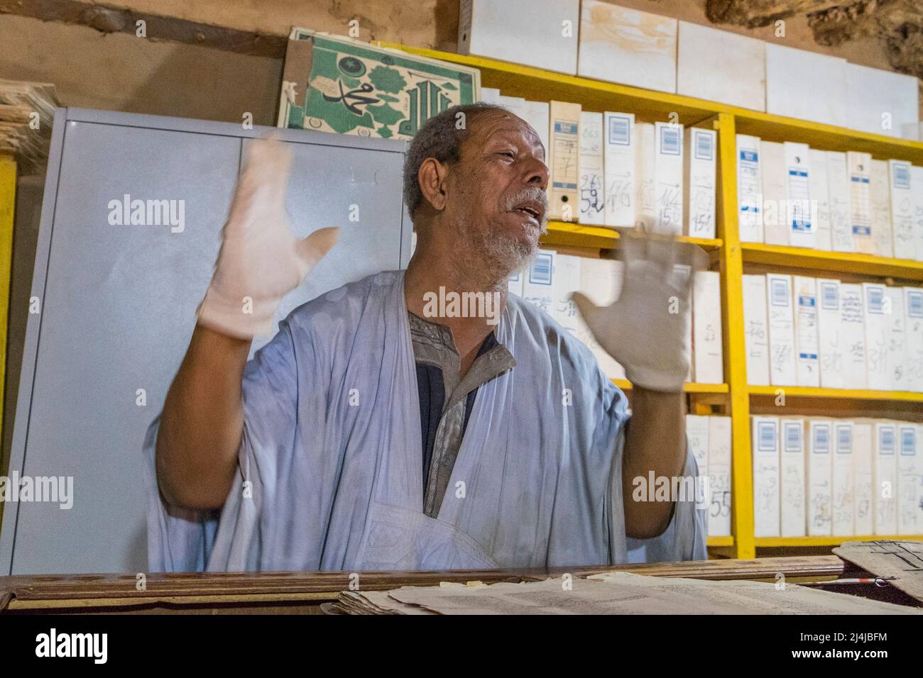 Mauritania, Chinguetti, islamic library, Saif Al Islam, curator of the ...