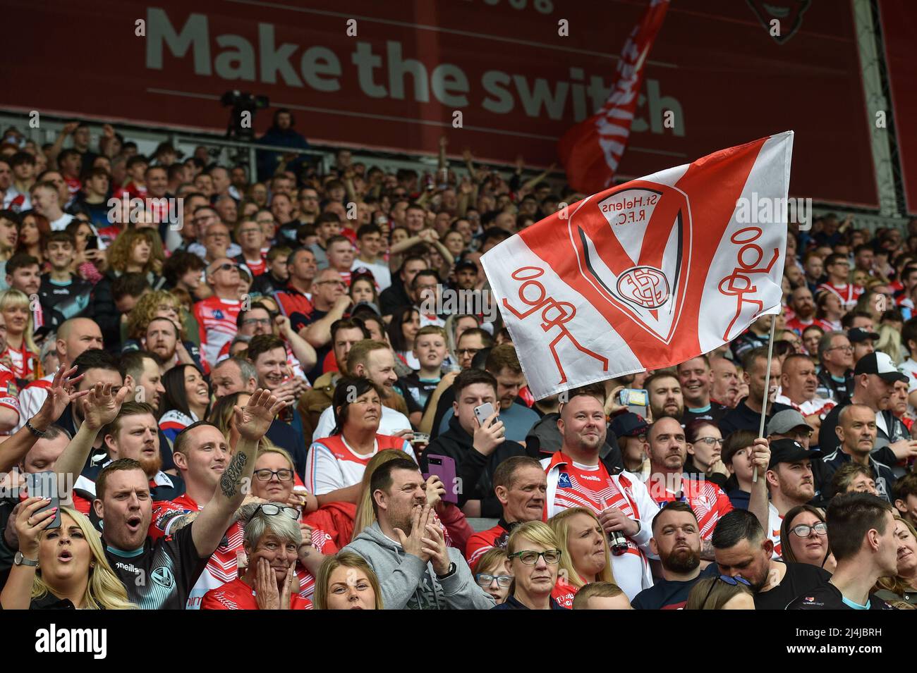 St. Helens, England - 15th April 2022 - St. Helens fans. Rugby League ...