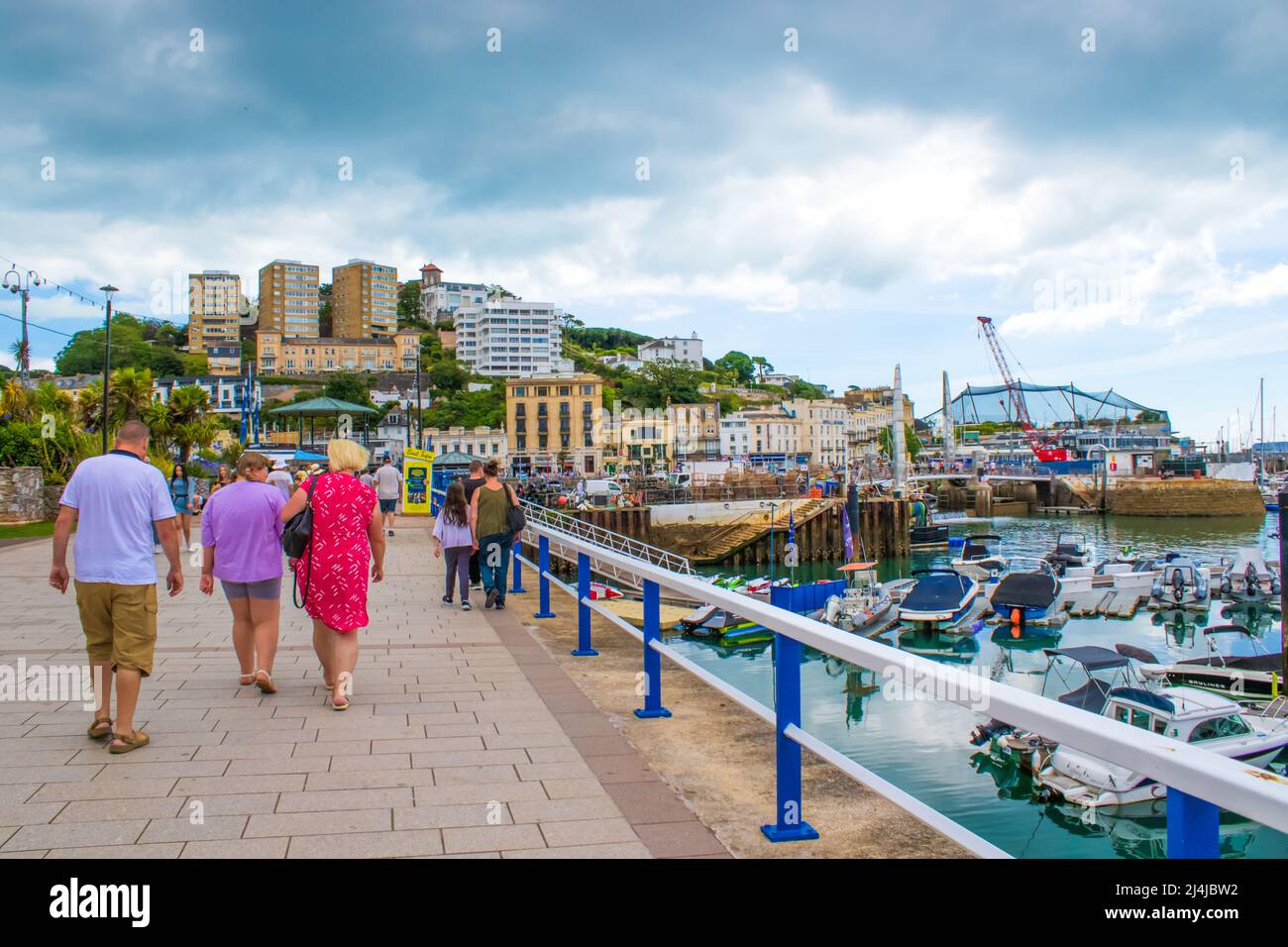 The seaside town of Torquay on the English Riviera in Devon England UK ...