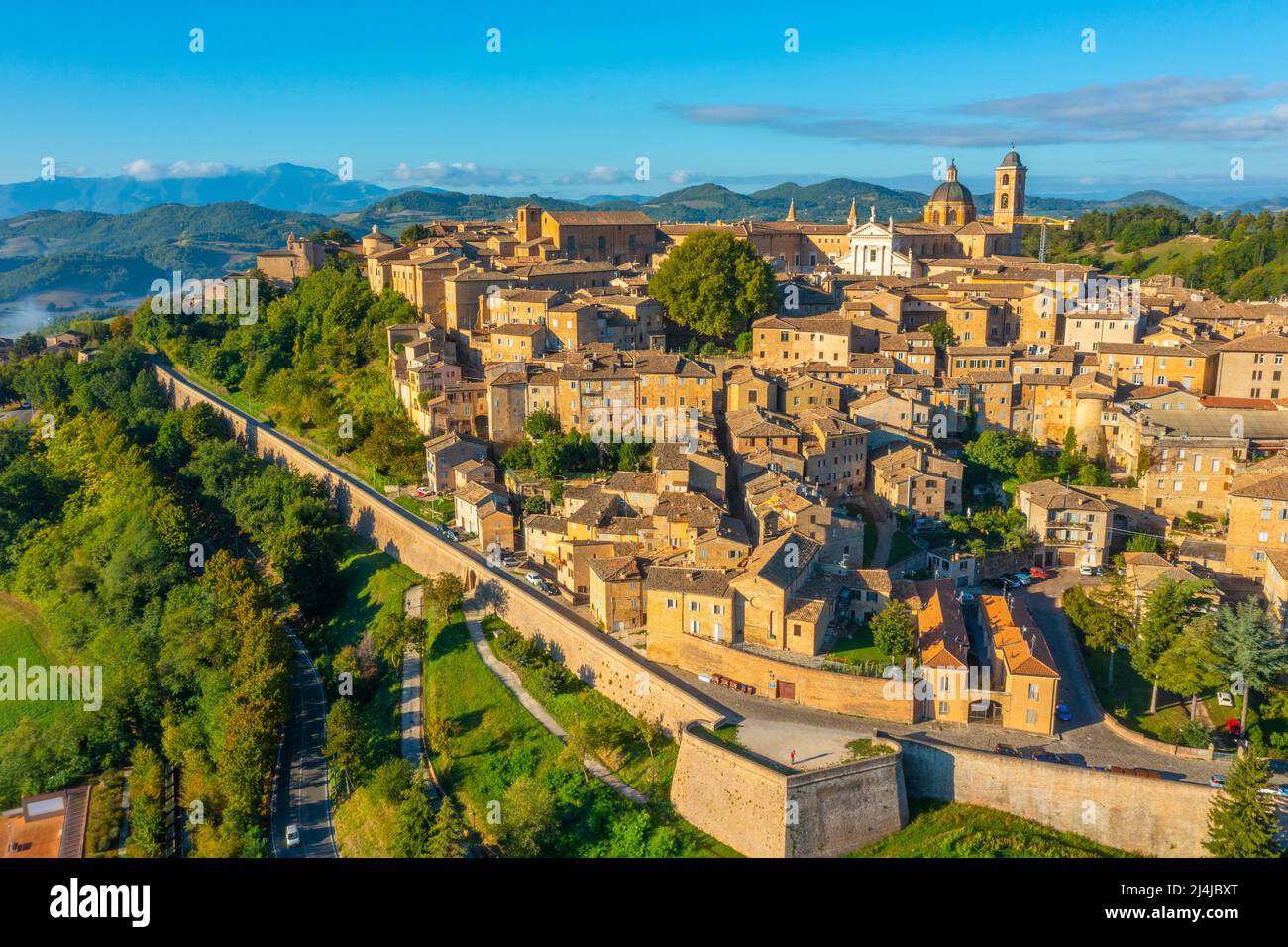 Sunrise view over Italian town Urbino Stock Photo - Alamy