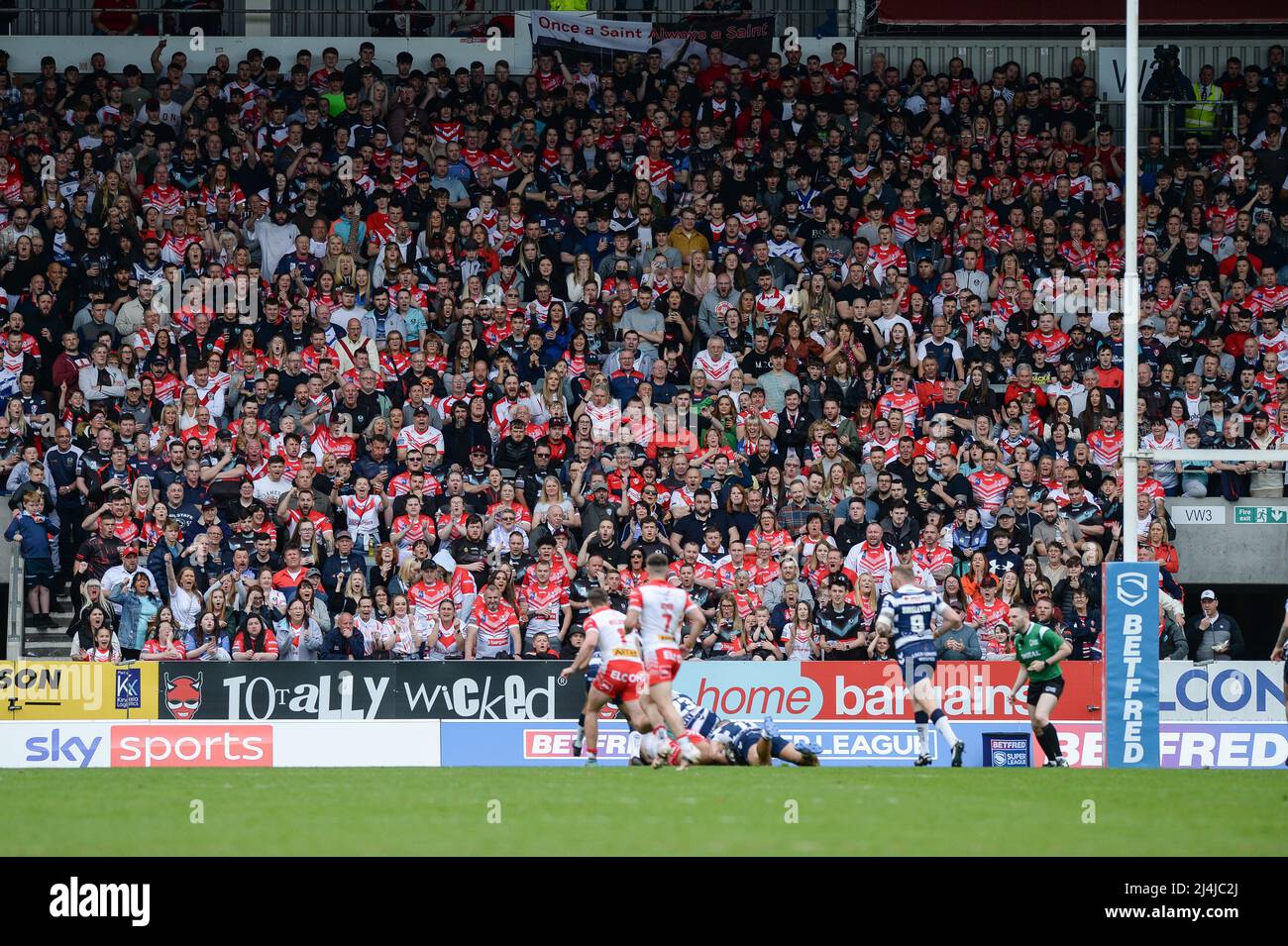St. Helens, England - 15th April 2022 - St. Helens fans. Rugby League ...