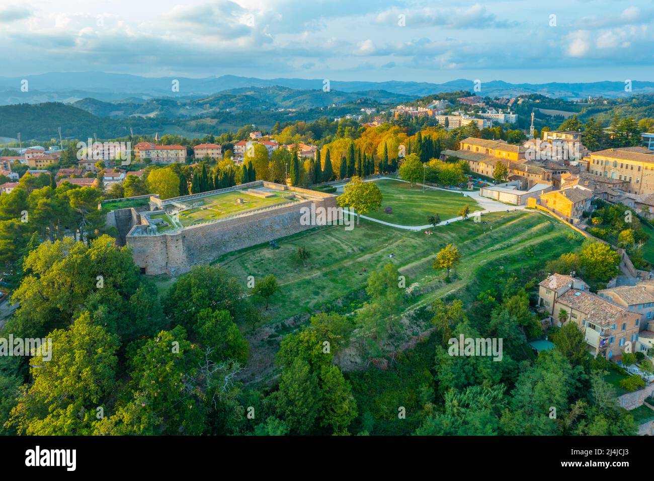 Albornoz fortress in Italian town Urbino Stock Photo - Alamy