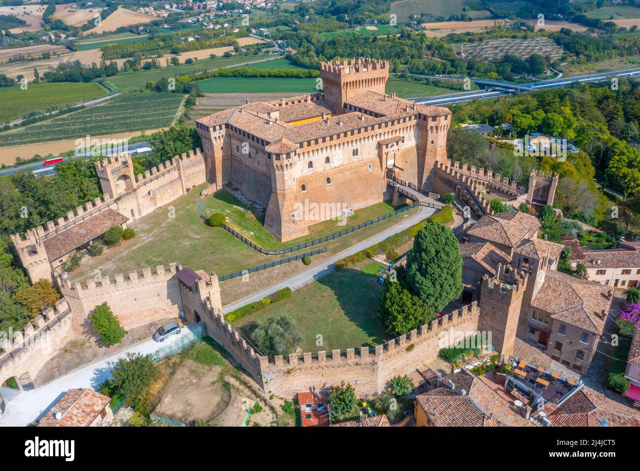 Aerial view of Italian town Gradara Stock Photo - Alamy