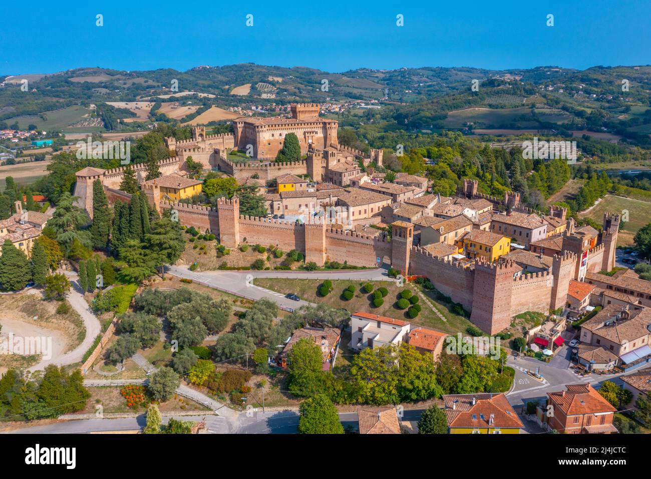 Aerial view of Italian town Gradara Stock Photo - Alamy