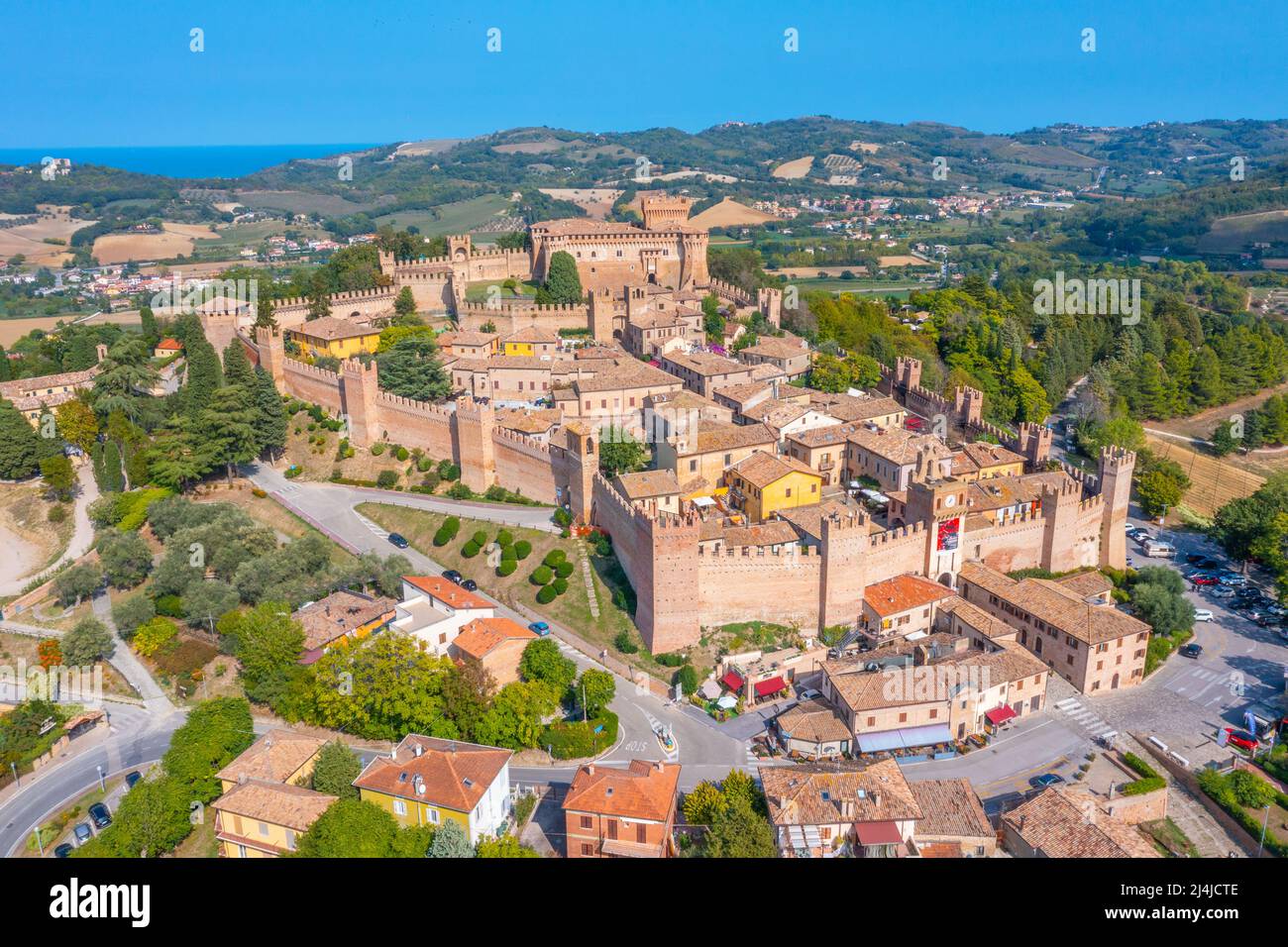 Aerial view of Italian town Gradara Stock Photo - Alamy