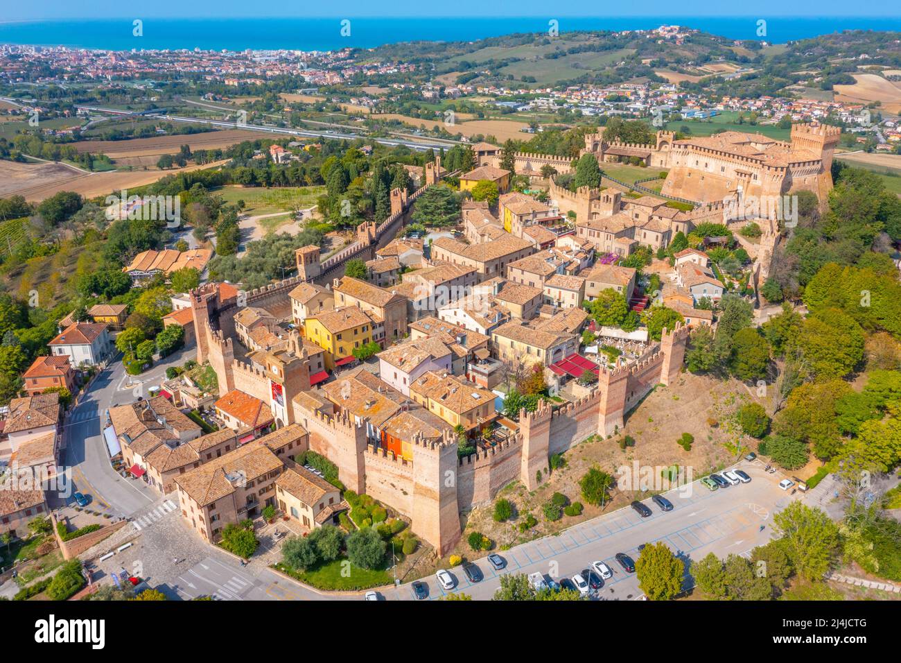 Aerial view of Italian town Gradara Stock Photo - Alamy
