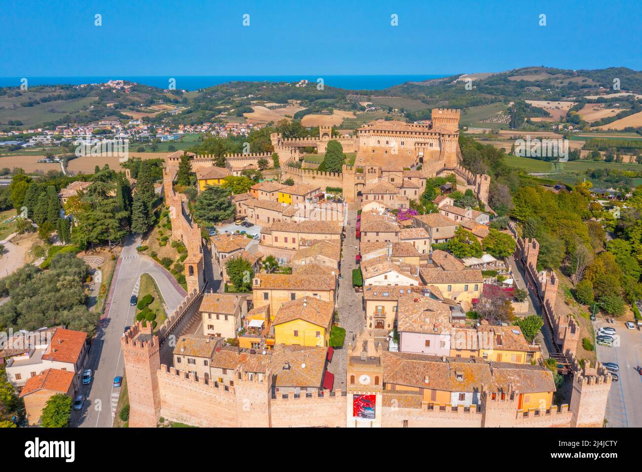 Aerial view of Italian town Gradara Stock Photo - Alamy