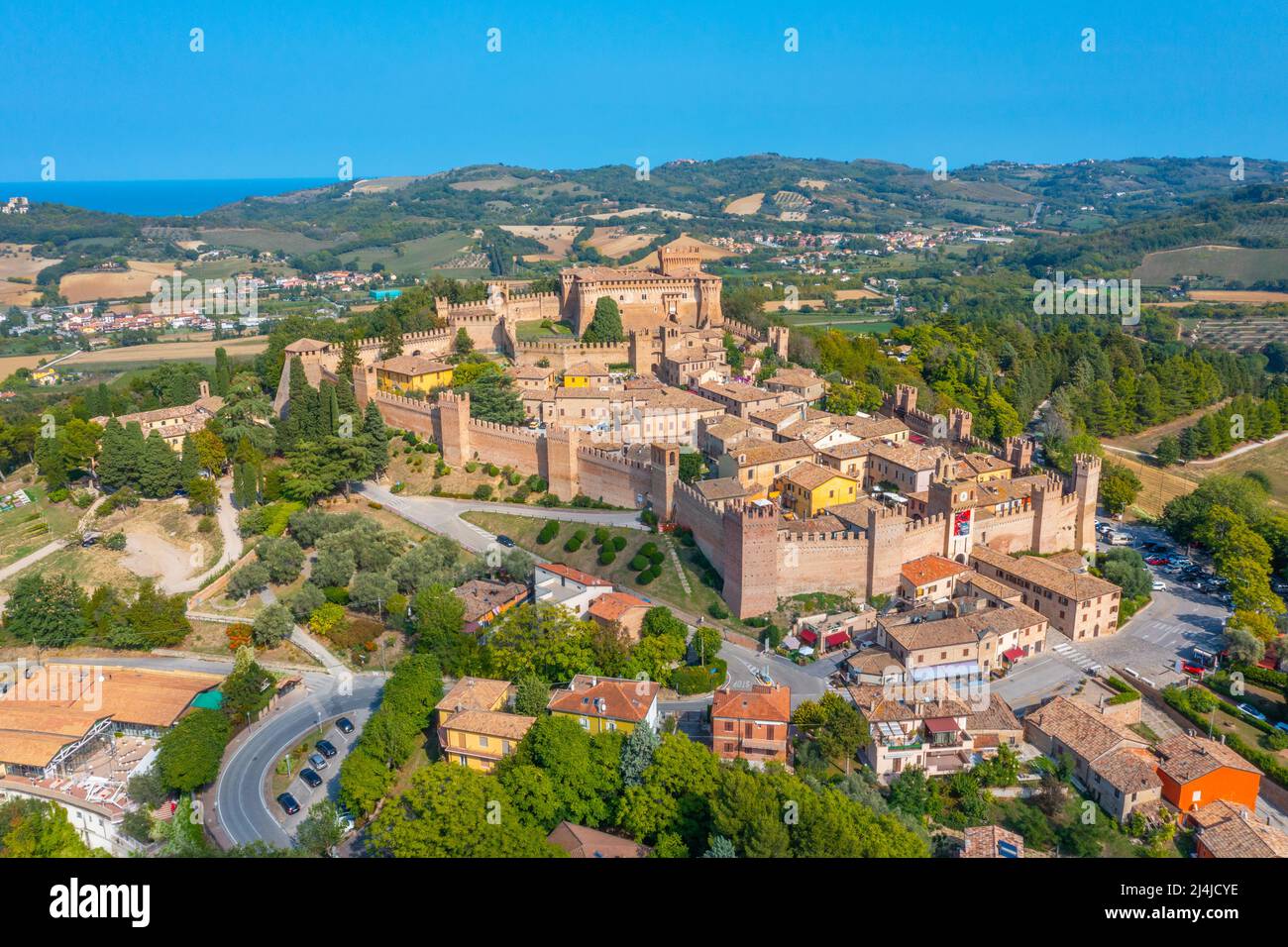 Aerial view of Italian town Gradara Stock Photo - Alamy