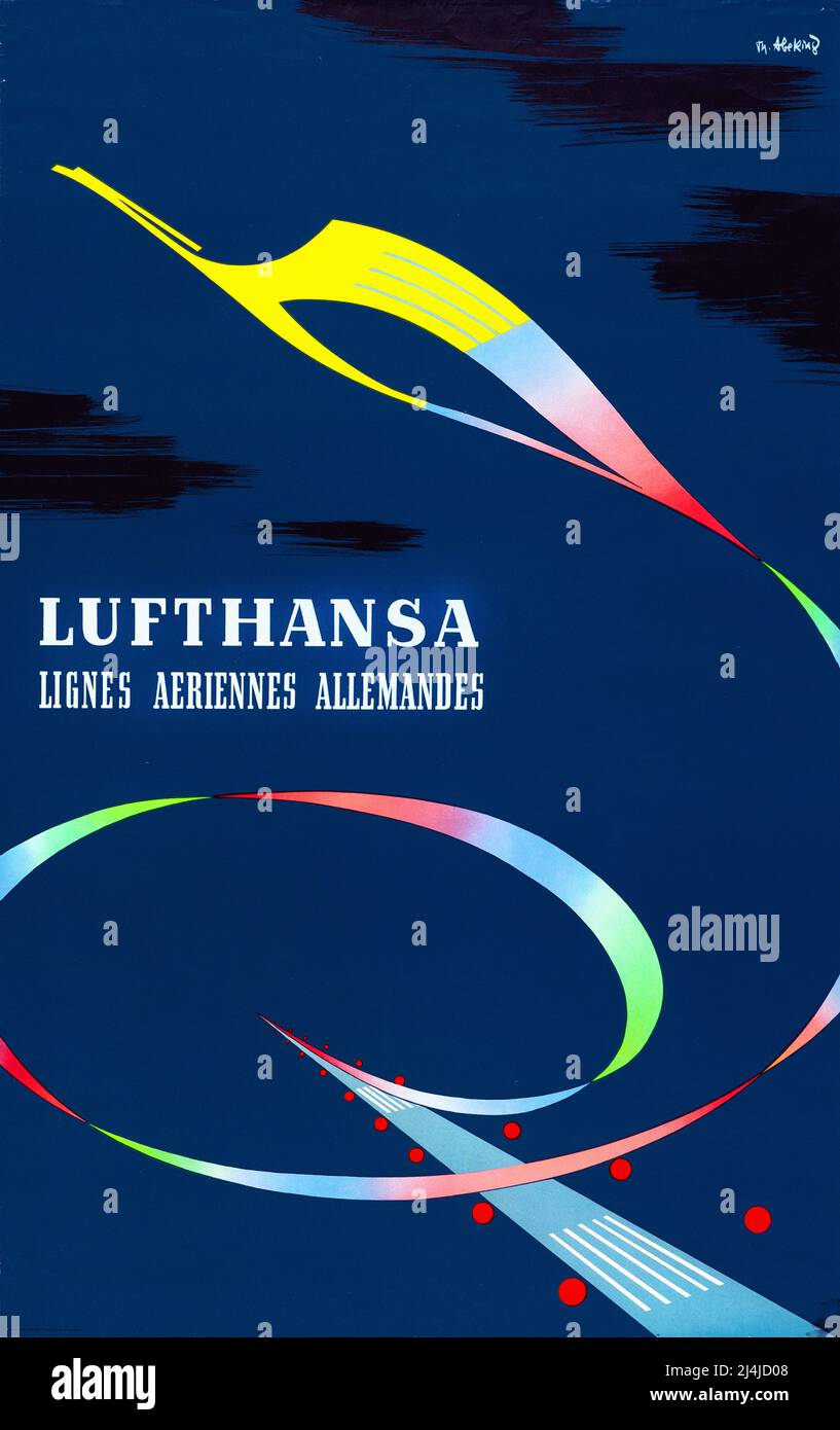 Vintage 1950s Lufthansa Travel Poster Stock Photo - Alamy Vintage 1950s Lufthansa Travel Poster Stock Photo - Alamy