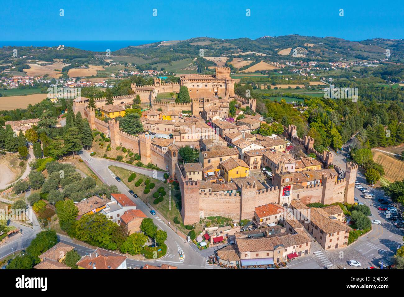 Aerial view of Italian town Gradara Stock Photo - Alamy
