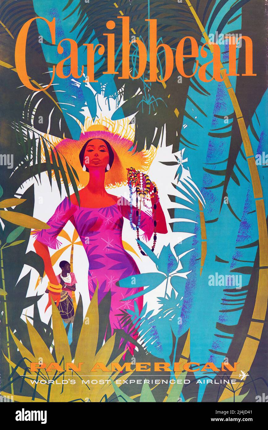 Vintage airline poster jamaica hi-res stock photography and images - Alamy