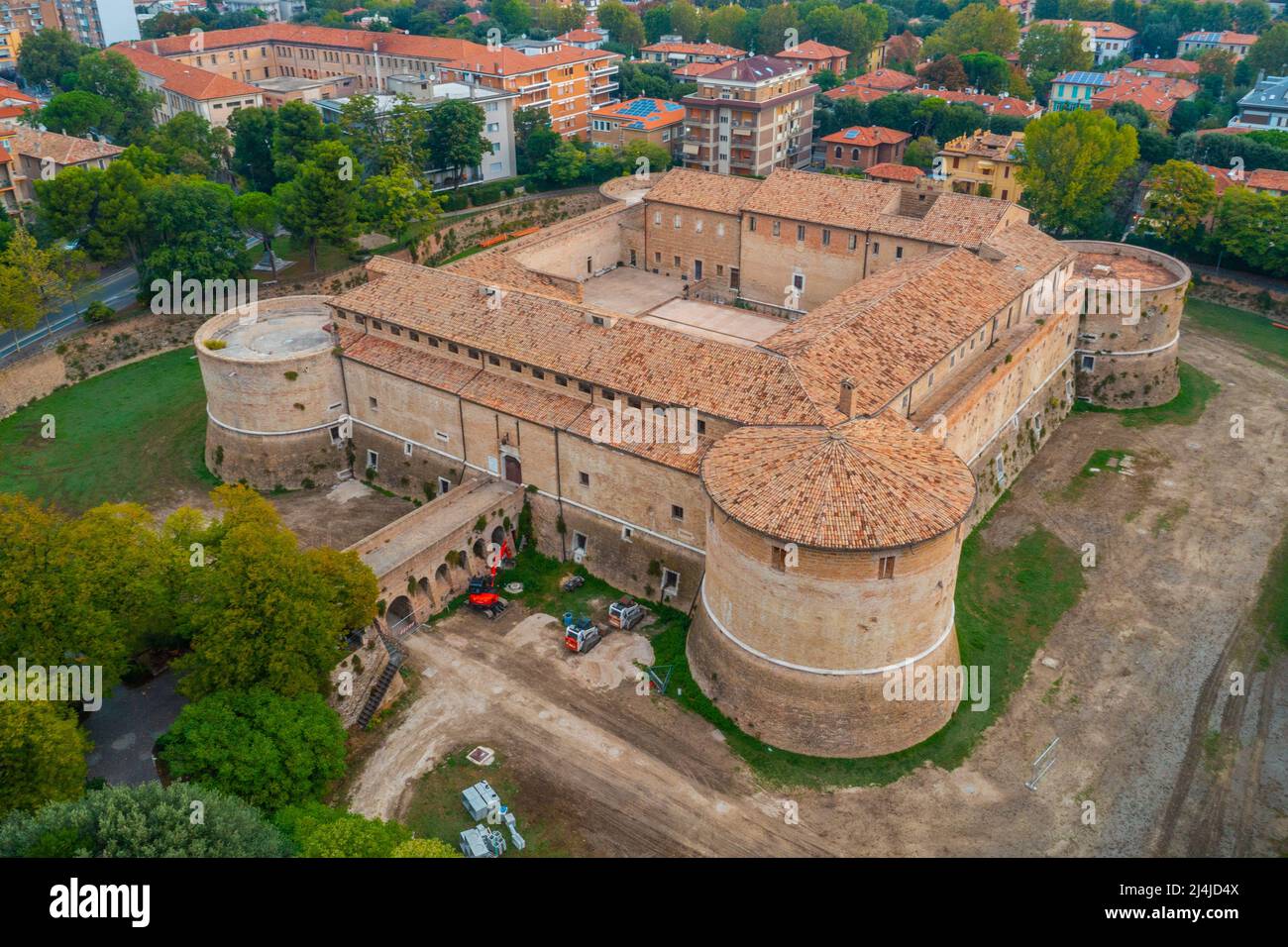Aerial view of castle of Costance of the Sforzas in Pesaro, Italy Stock ...