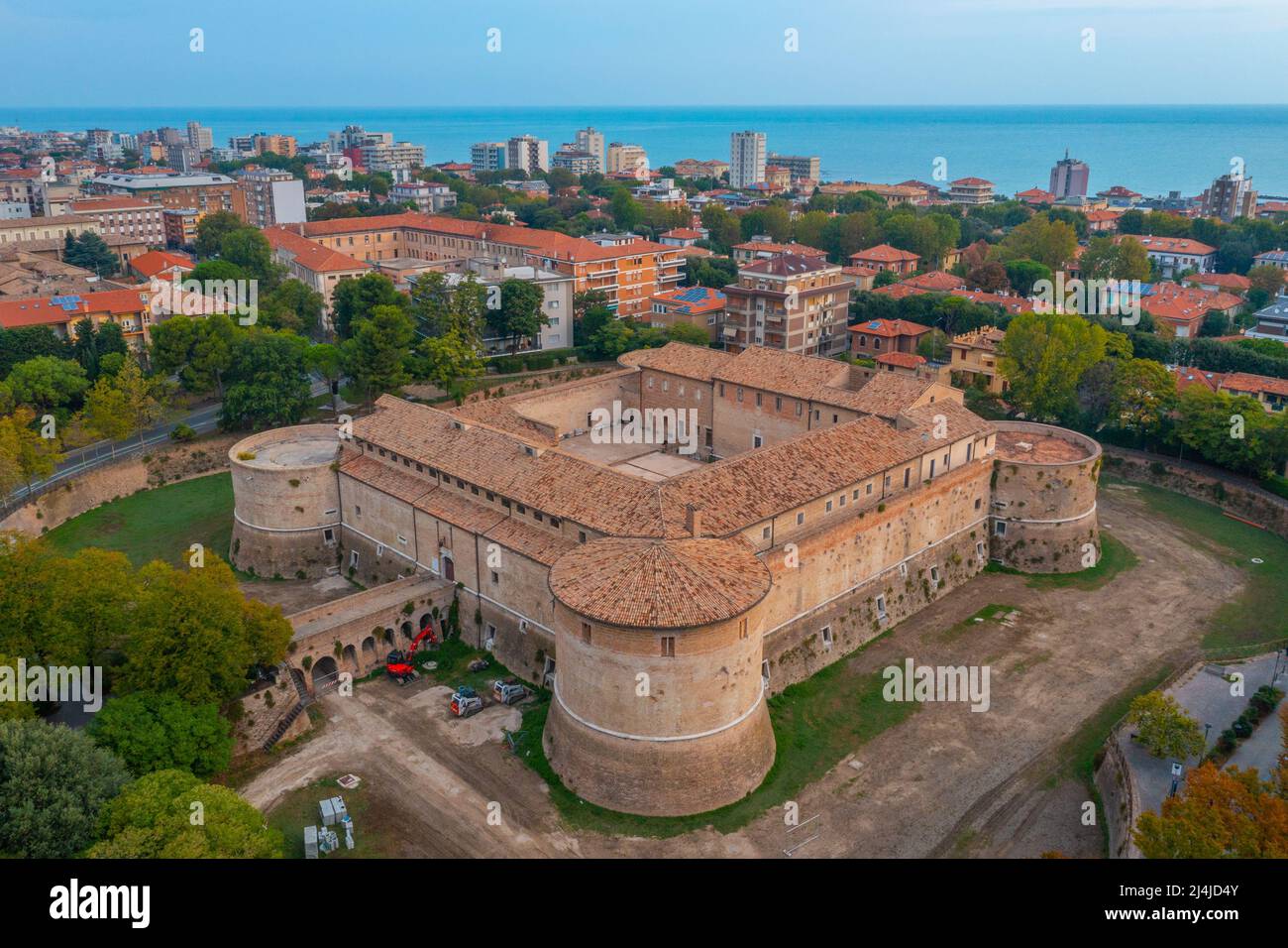 Aerial view of castle of Costance of the Sforzas in Pesaro, Italy Stock ...