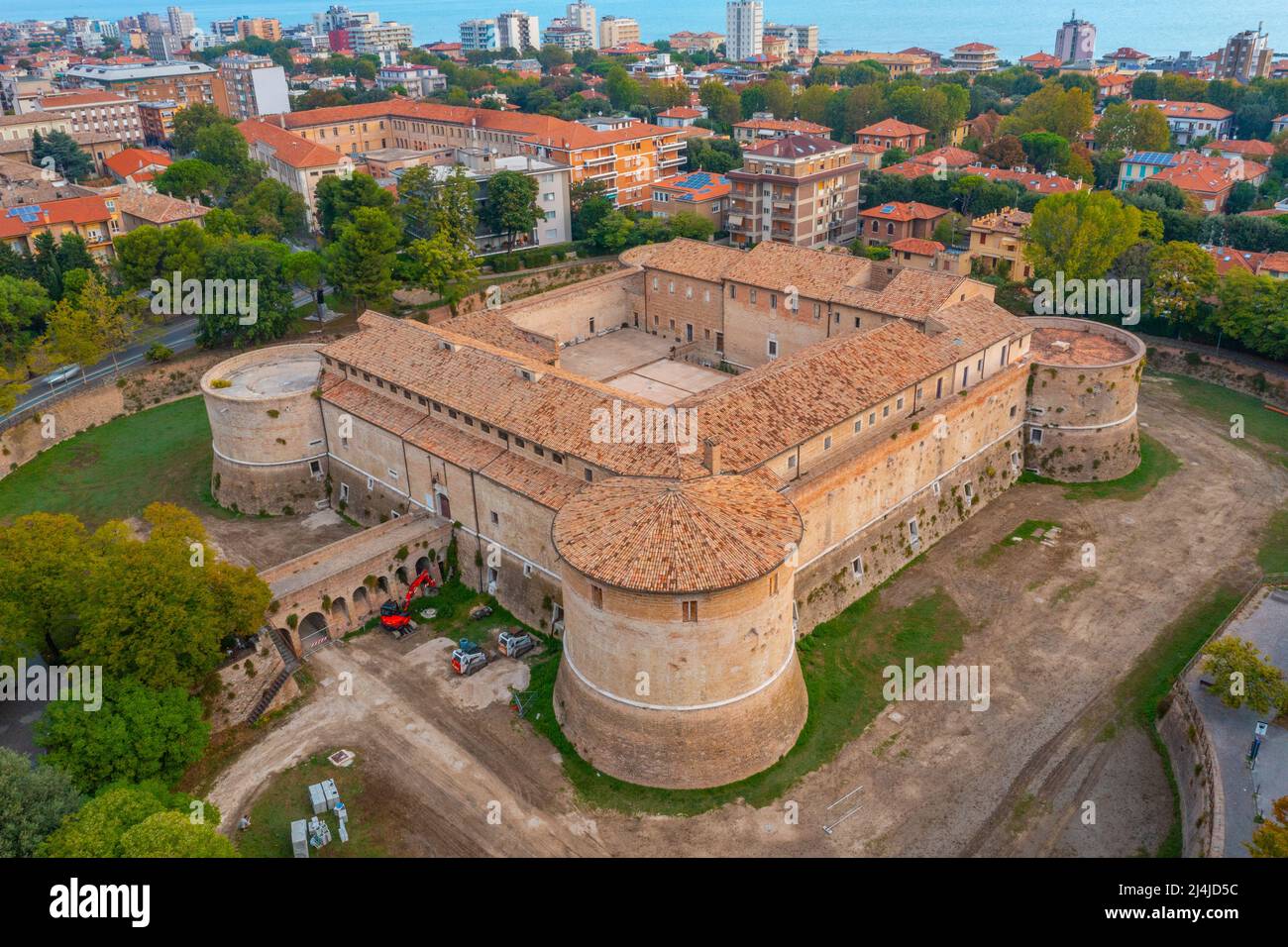 Aerial view of castle of Costance of the Sforzas in Pesaro, Italy Stock ...