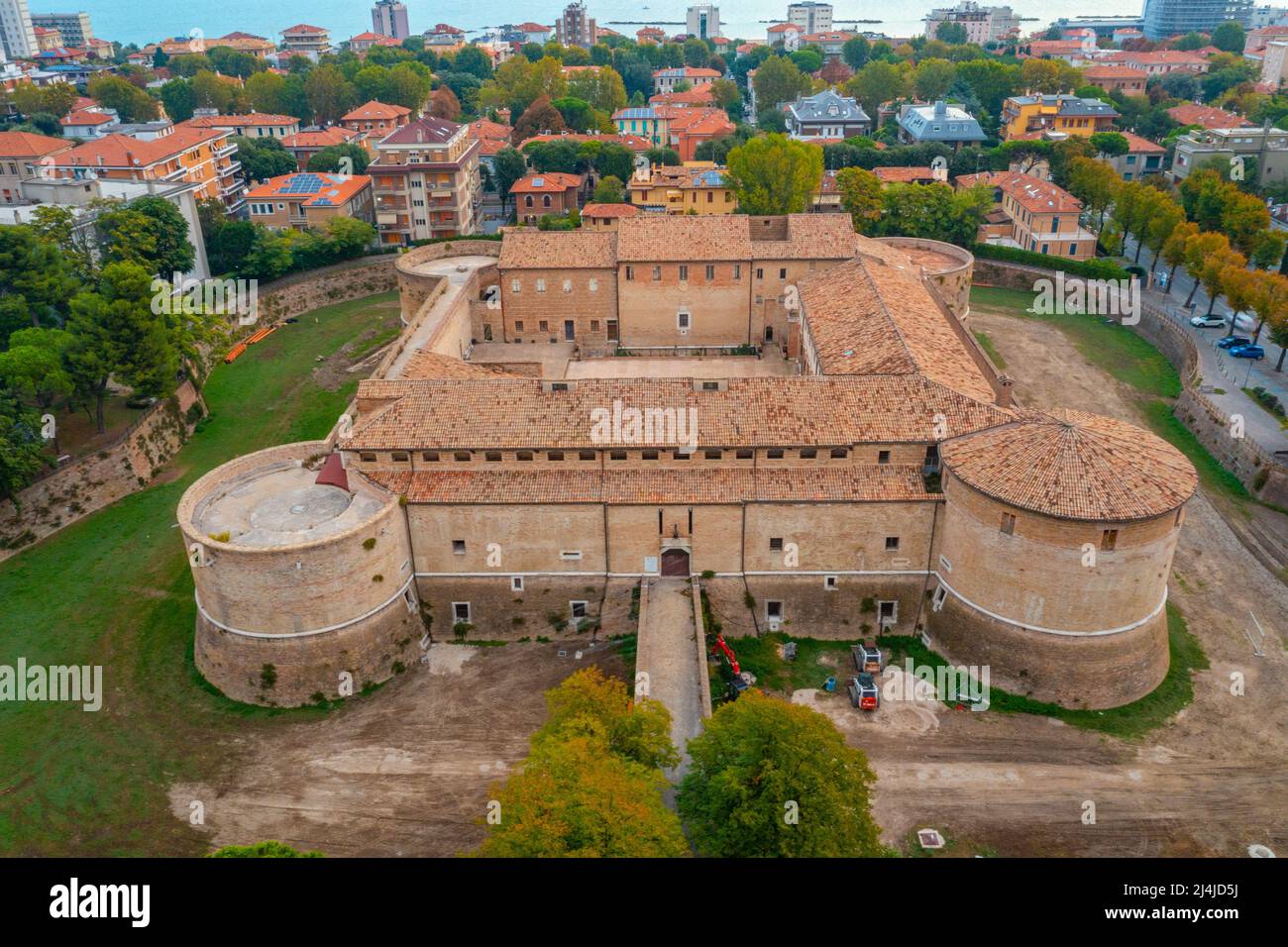 Aerial view sforza castle hi-res stock photography and images - Alamy