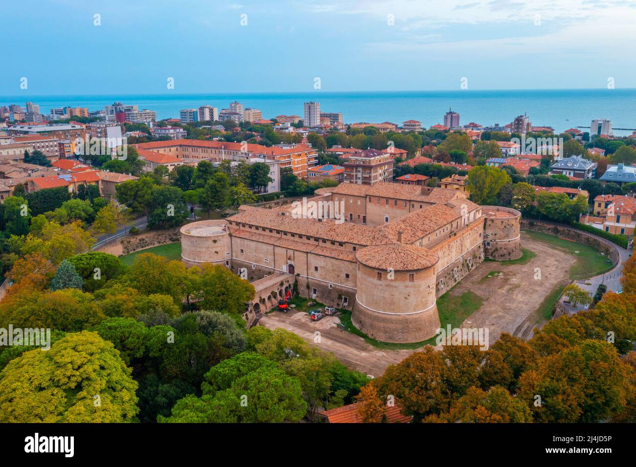 Aerial view of castle of Costance of the Sforzas in Pesaro, Italy Stock ...