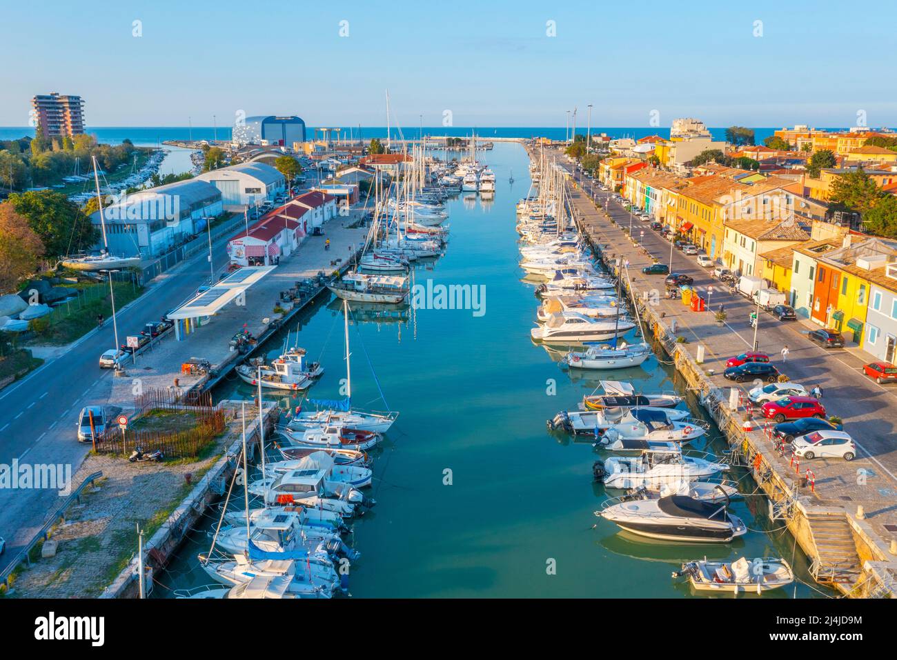 View of marina in the Italian town Pesaro Stock Photo - Alamy