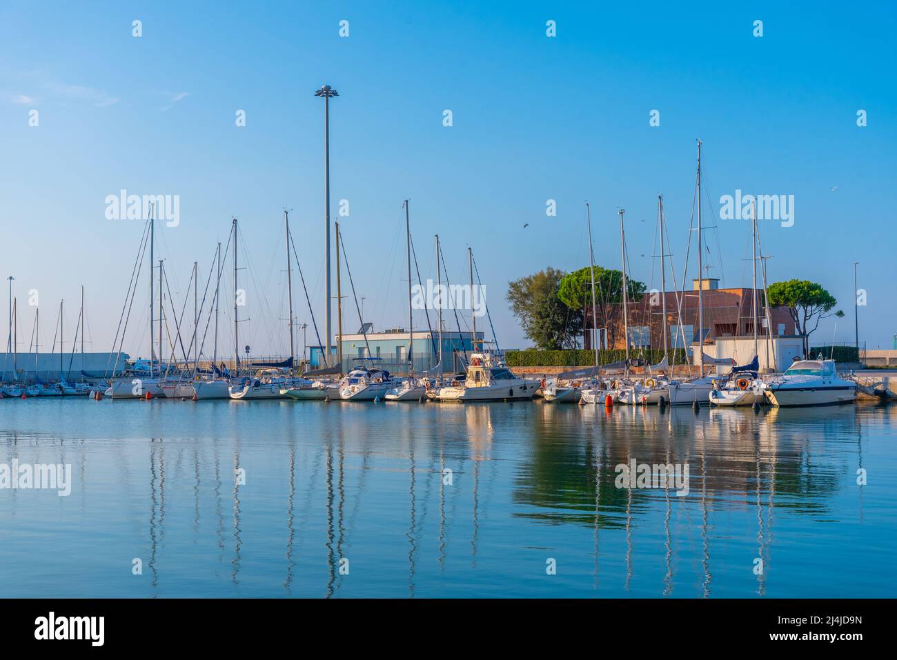 View of marina in the Italian town Pesaro Stock Photo - Alamy