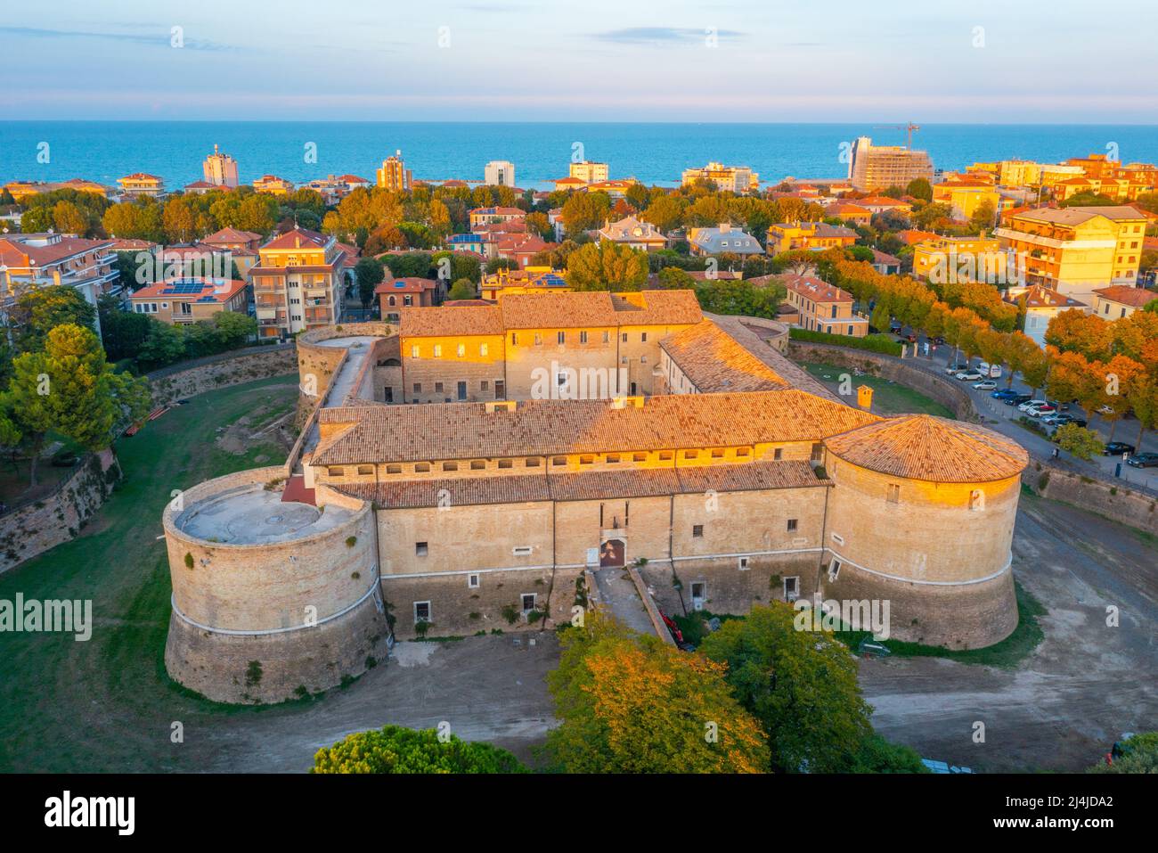 Aerial view of castle of Costance of the Sforzas in Pesaro, Italy Stock ...