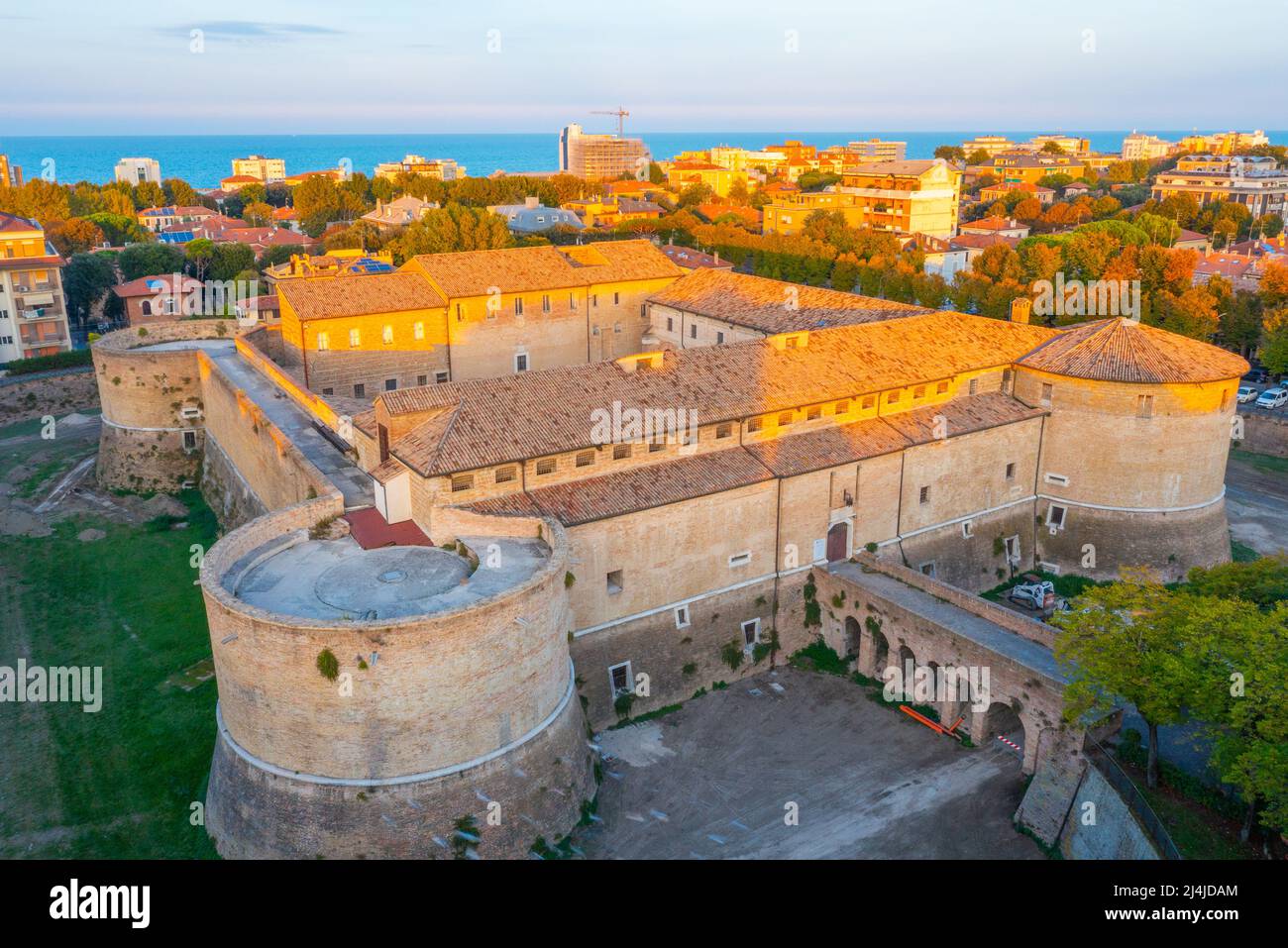 Aerial view of castle of Costance of the Sforzas in Pesaro, Italy Stock ...