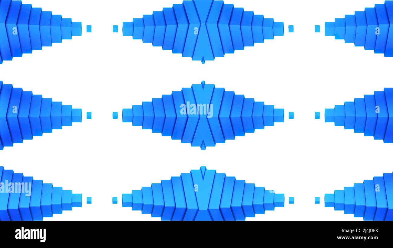 Optical illusion with pyramids in horizontal position moving towards ...