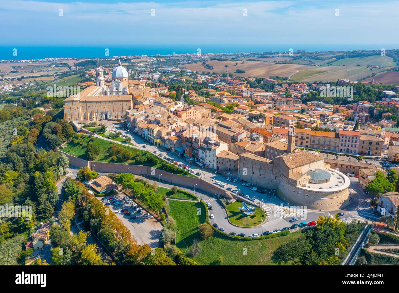 Aerial view of the Sanctuary of the Holy House of Loreto in Italy Stock ...