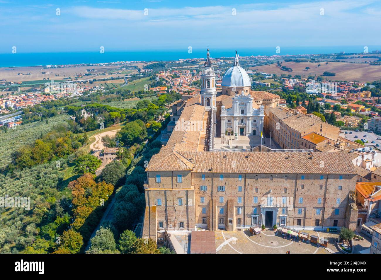 Aerial view of the Sanctuary of the Holy House of Loreto in Italy Stock ...